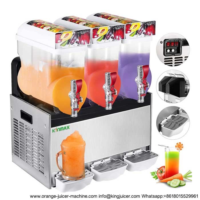 3 Bowl Tank 15L Capacity Steel Plastic Frozen Drink Slush Ice Machine